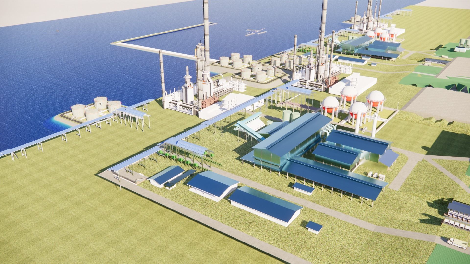 petrochemical refinery 3D model 3D printable | CGTrader