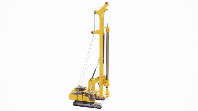 pile drilling machine 3D model 3D printable | CGTrader