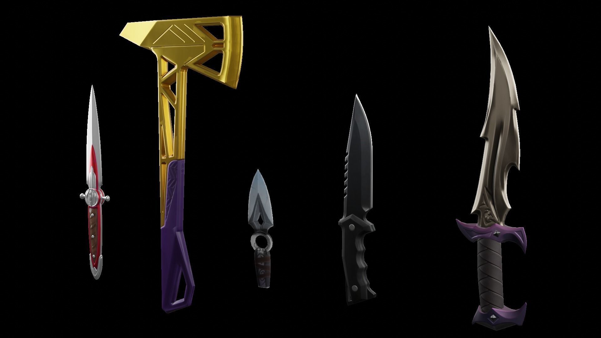 3D model Valorant design Melee Pack VR / AR / low-poly rigged | CGTrader
