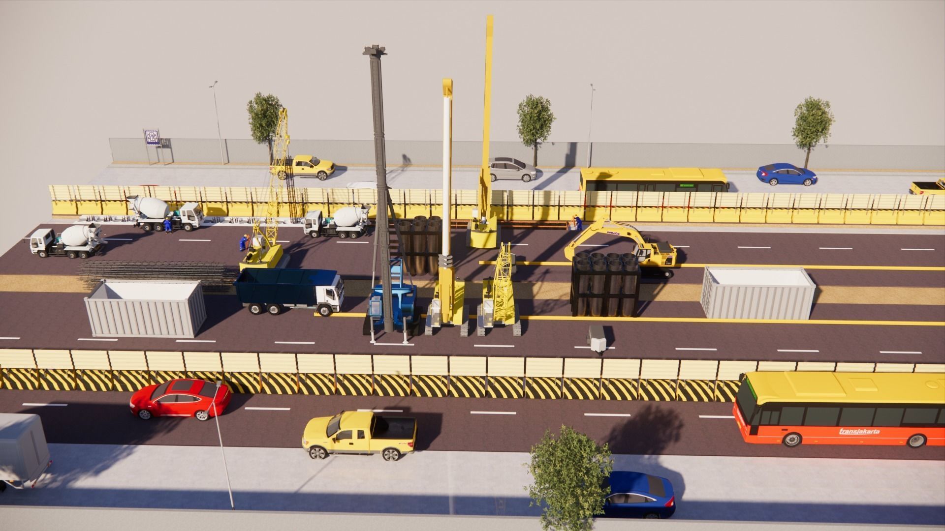 road construction site 3D model 3D printable | CGTrader