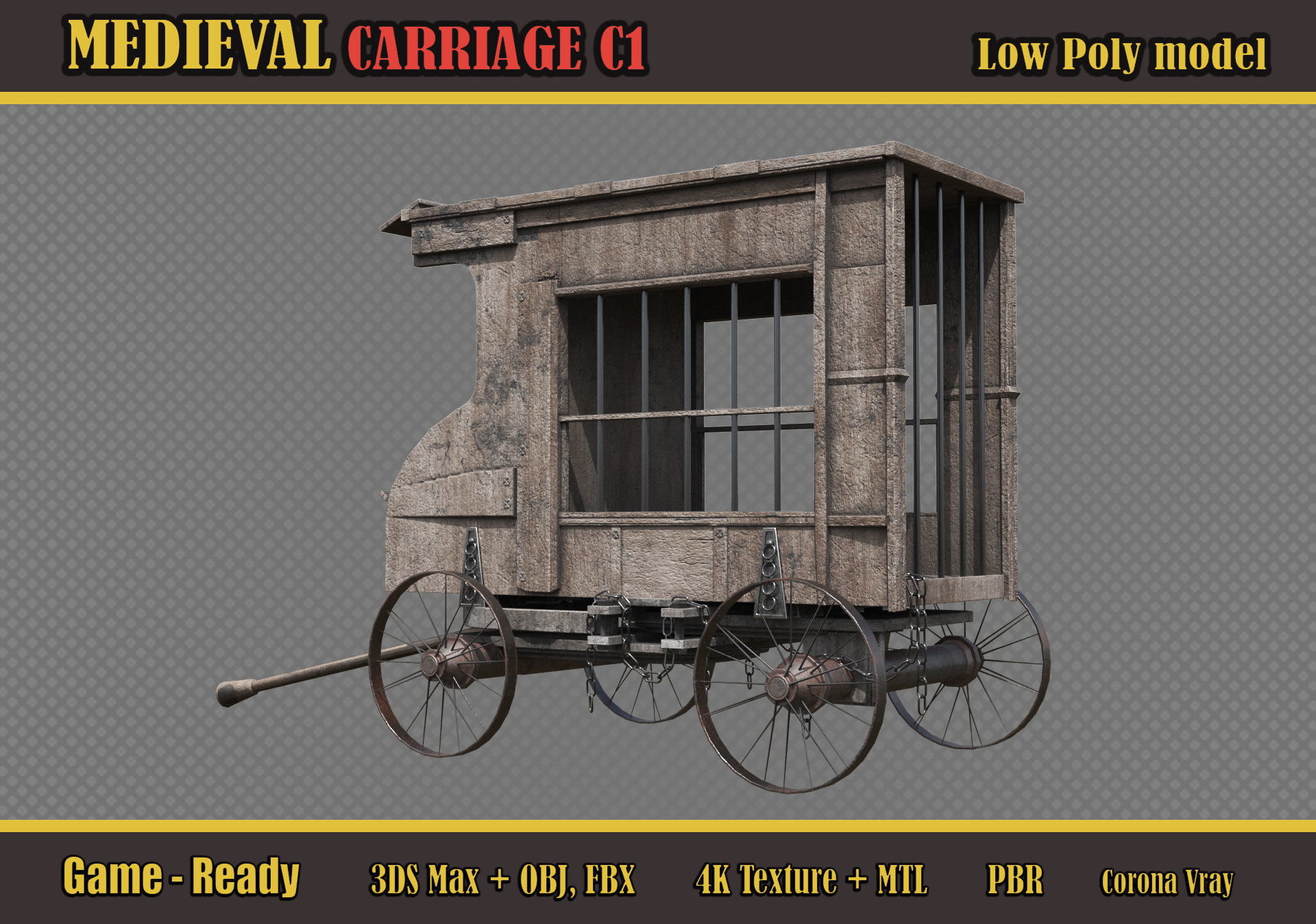 3D model Medieval Carriage C1 VR / AR / low-poly | CGTrader