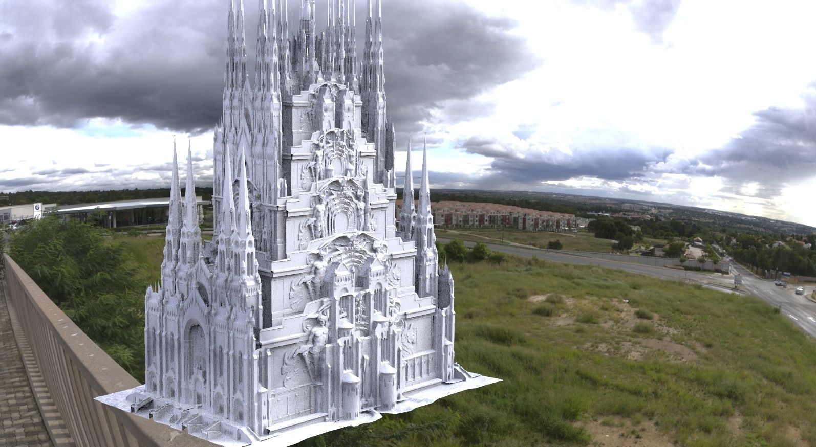 Steampunk palace cathedral tower grand 3D model 3D model | CGTrader