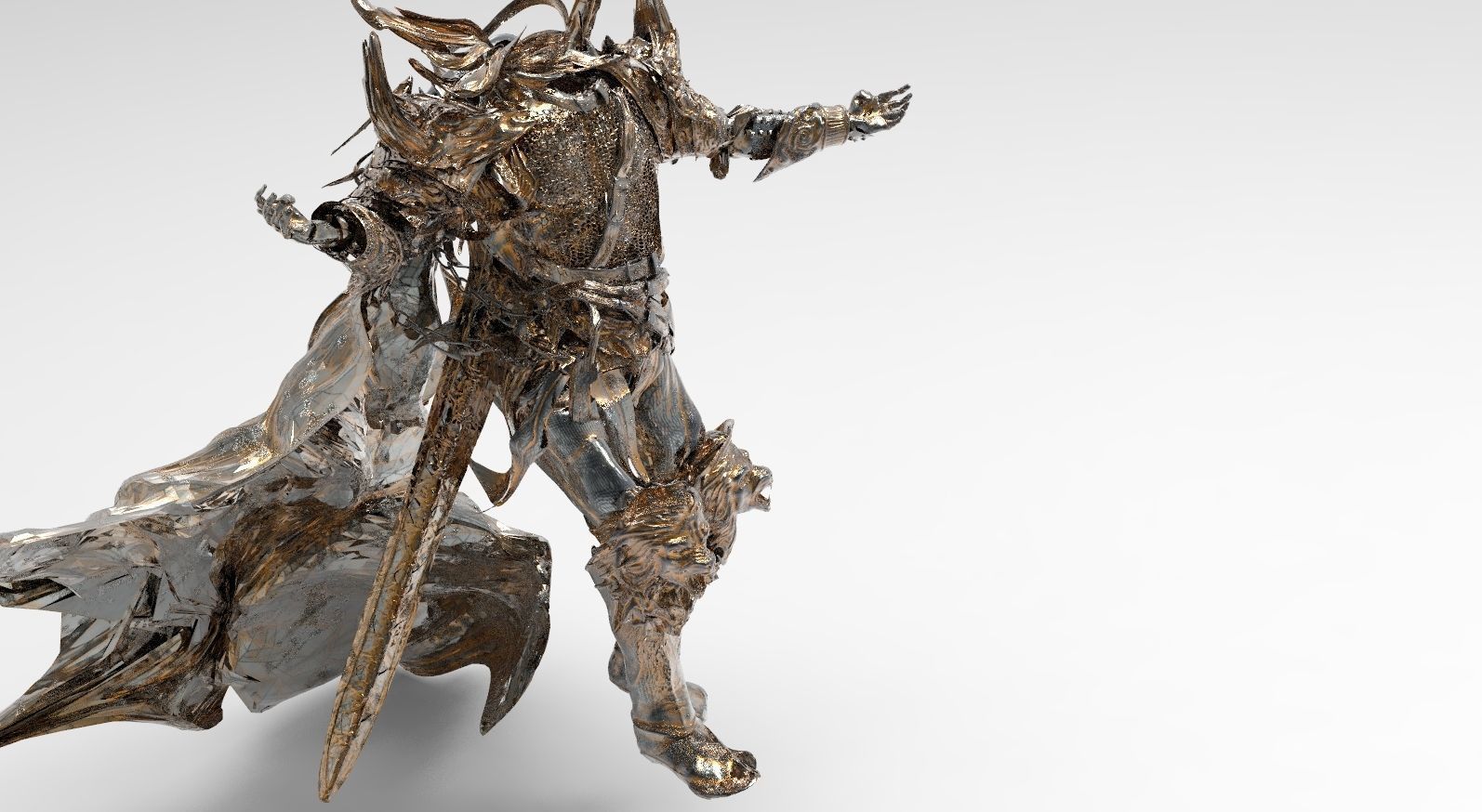 Headless wizard armor set with sword 3D model | CGTrader