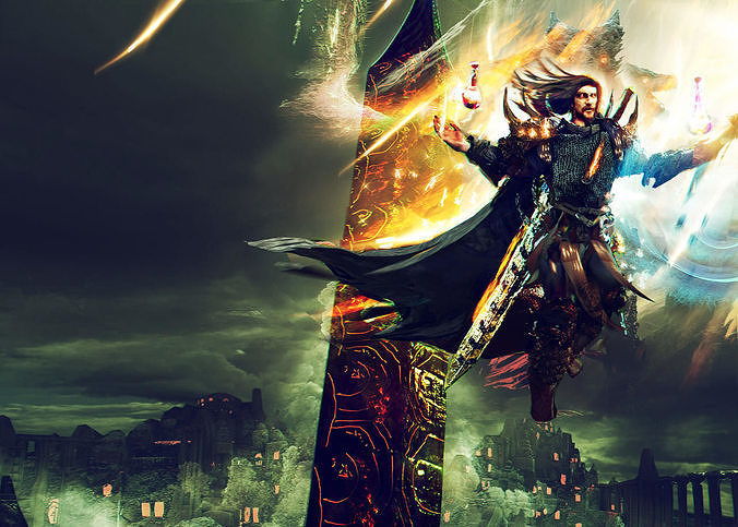 Headless wizard armor set with sword 3D model | CGTrader