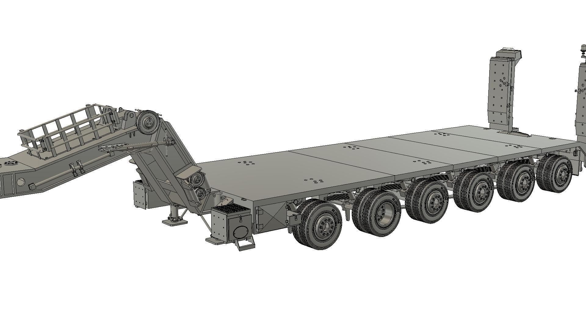 Faun SLT-56 Tank Transporter Trailer 3D model | CGTrader
