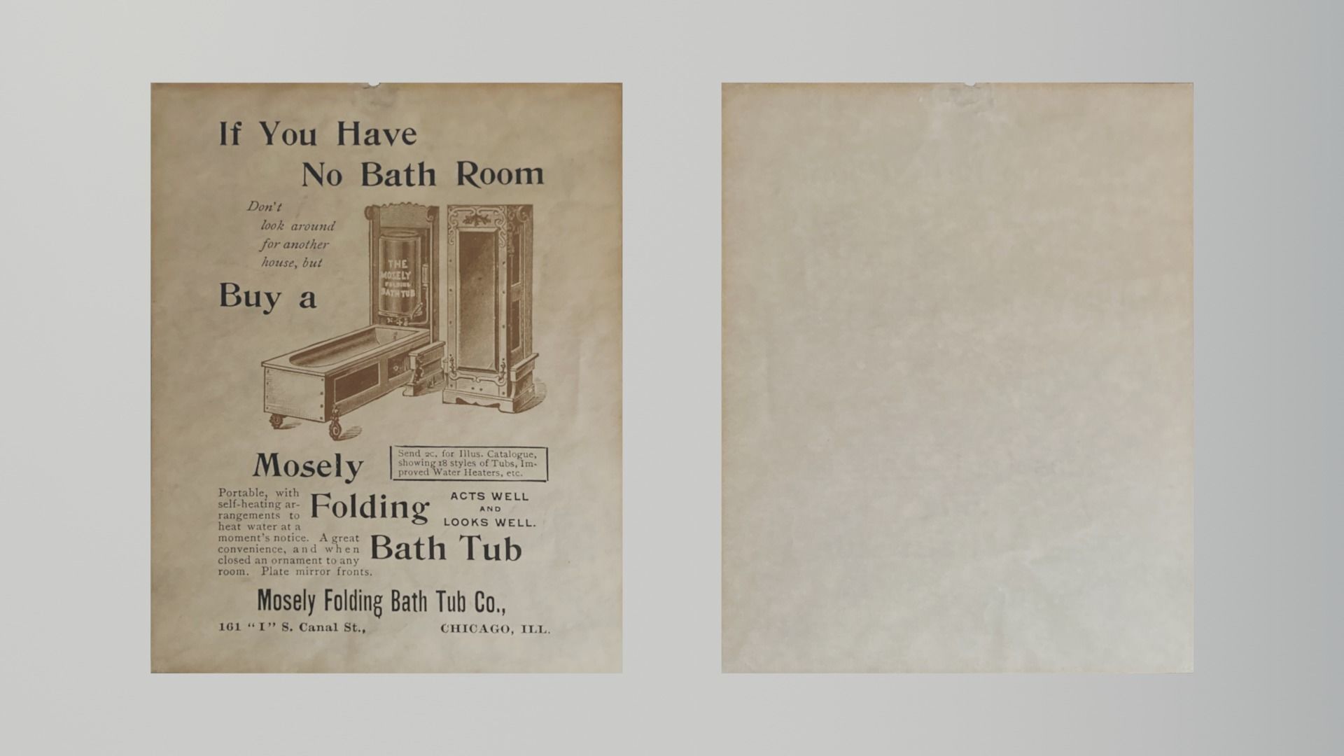 3D Model Collection Antique Mosley folding bathtub models VR / AR / low ...