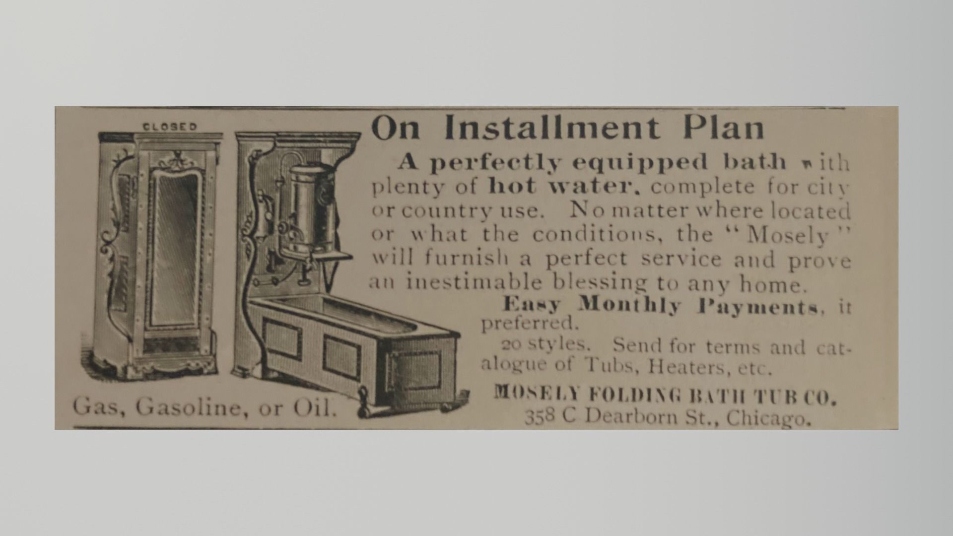 3D Model Collection Antique Mosley folding bathtub models VR / AR / low ...