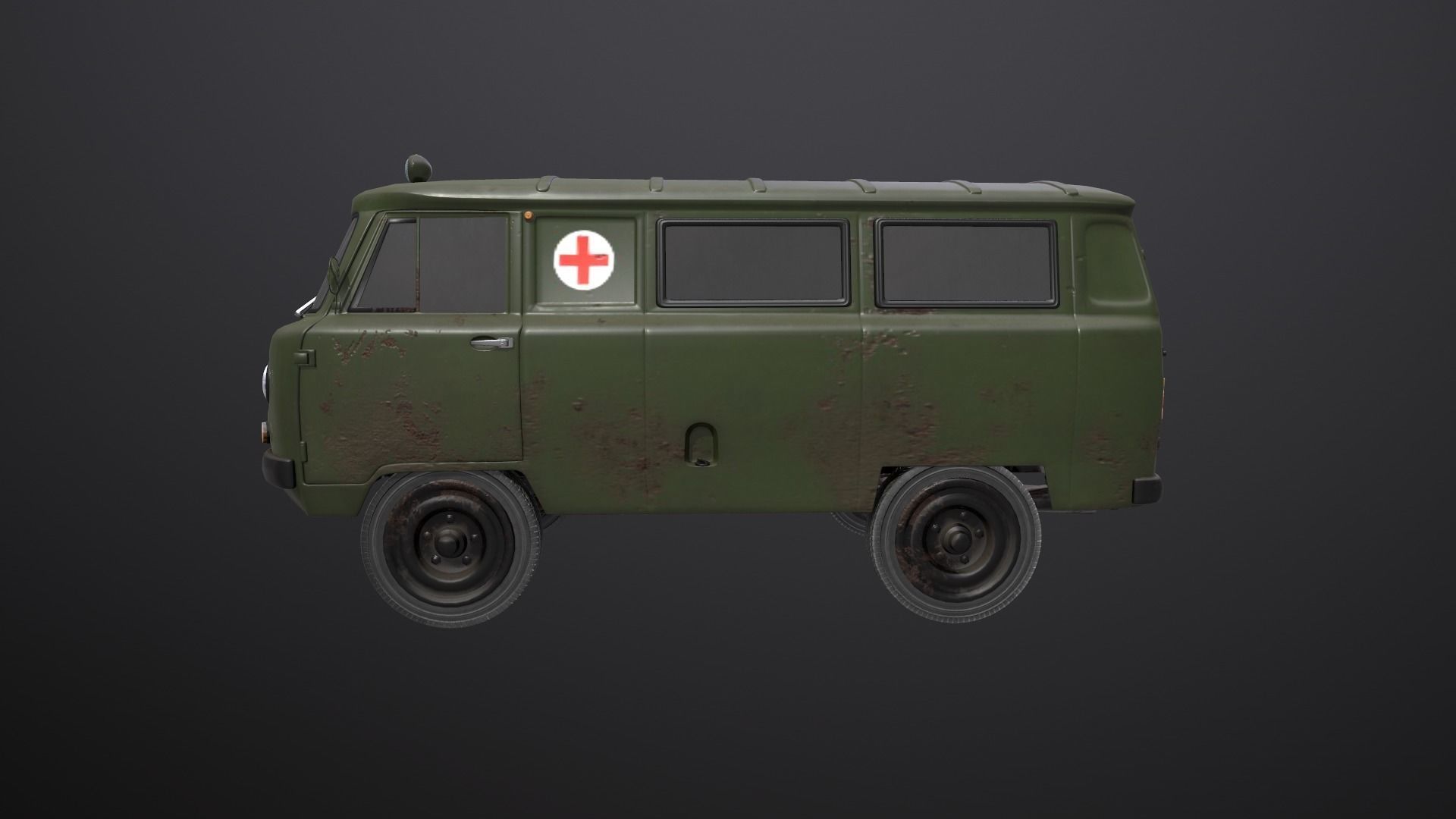 3D model Old UAZ 452 2206 sanitary VR / AR / low-poly | CGTrader
