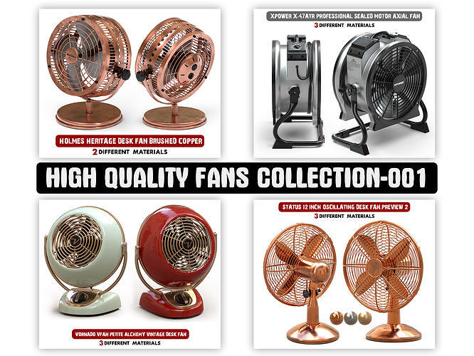 High quality fans collection-001 3D model | CGTrader