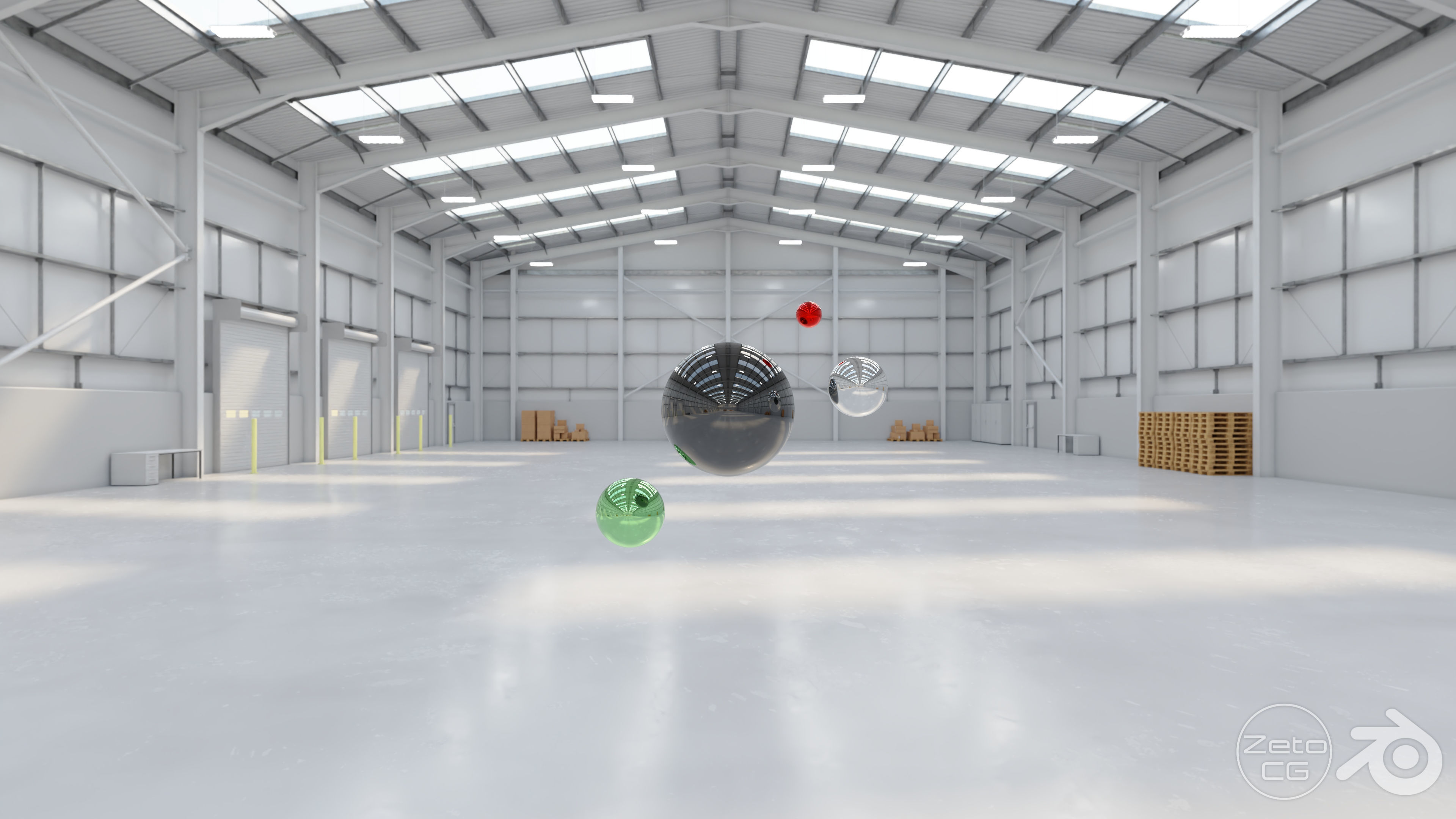 Texture HDRI - Industrial Warehouse Interior 11b - 8192x4096 VR / AR ...