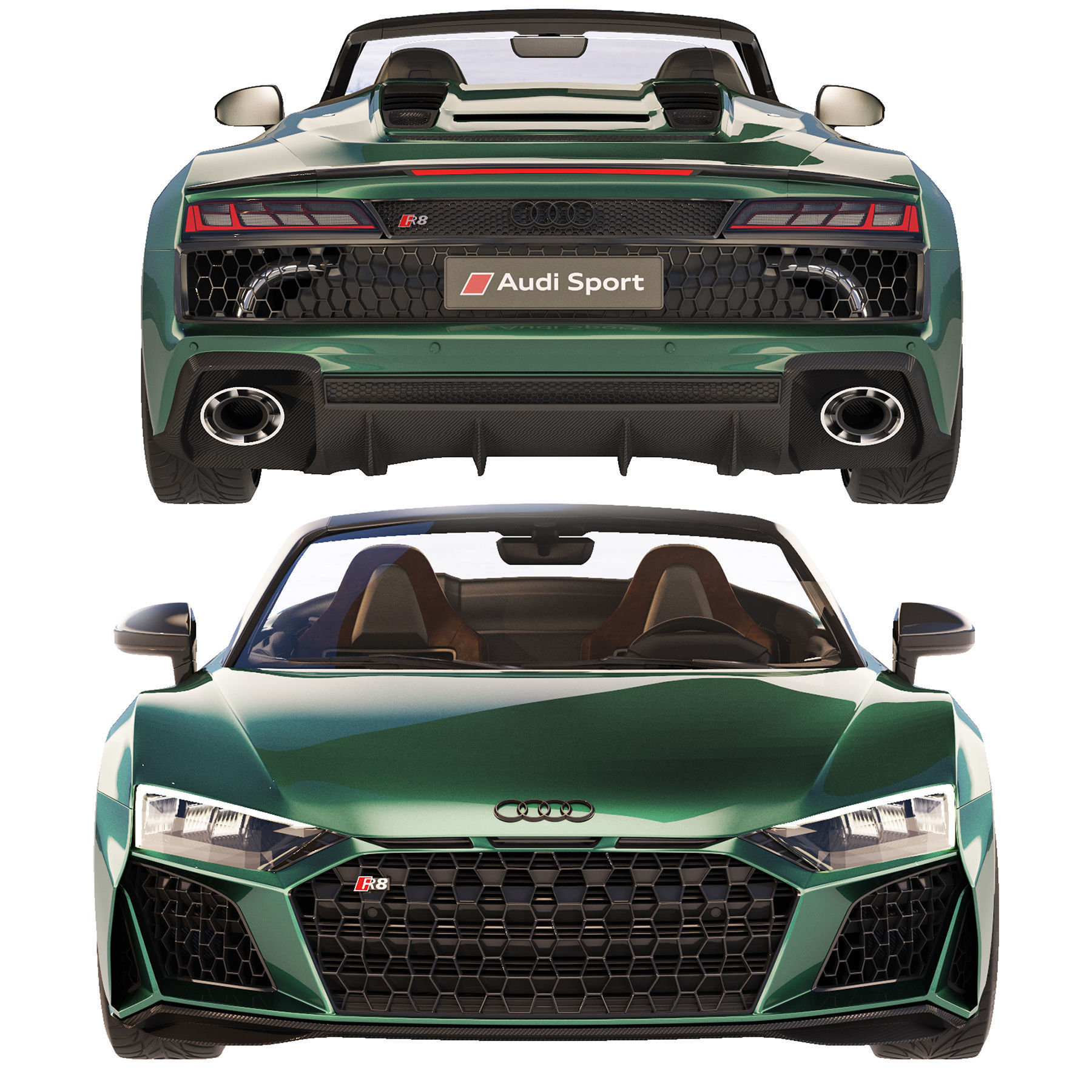 Audi R8 Spyder 2021 open roof 3D model | CGTrader