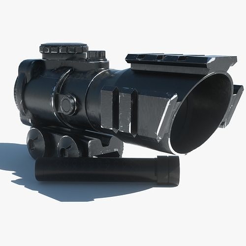 Weapon Set Collimator Scope and Silencer HP 3D model | CGTrader