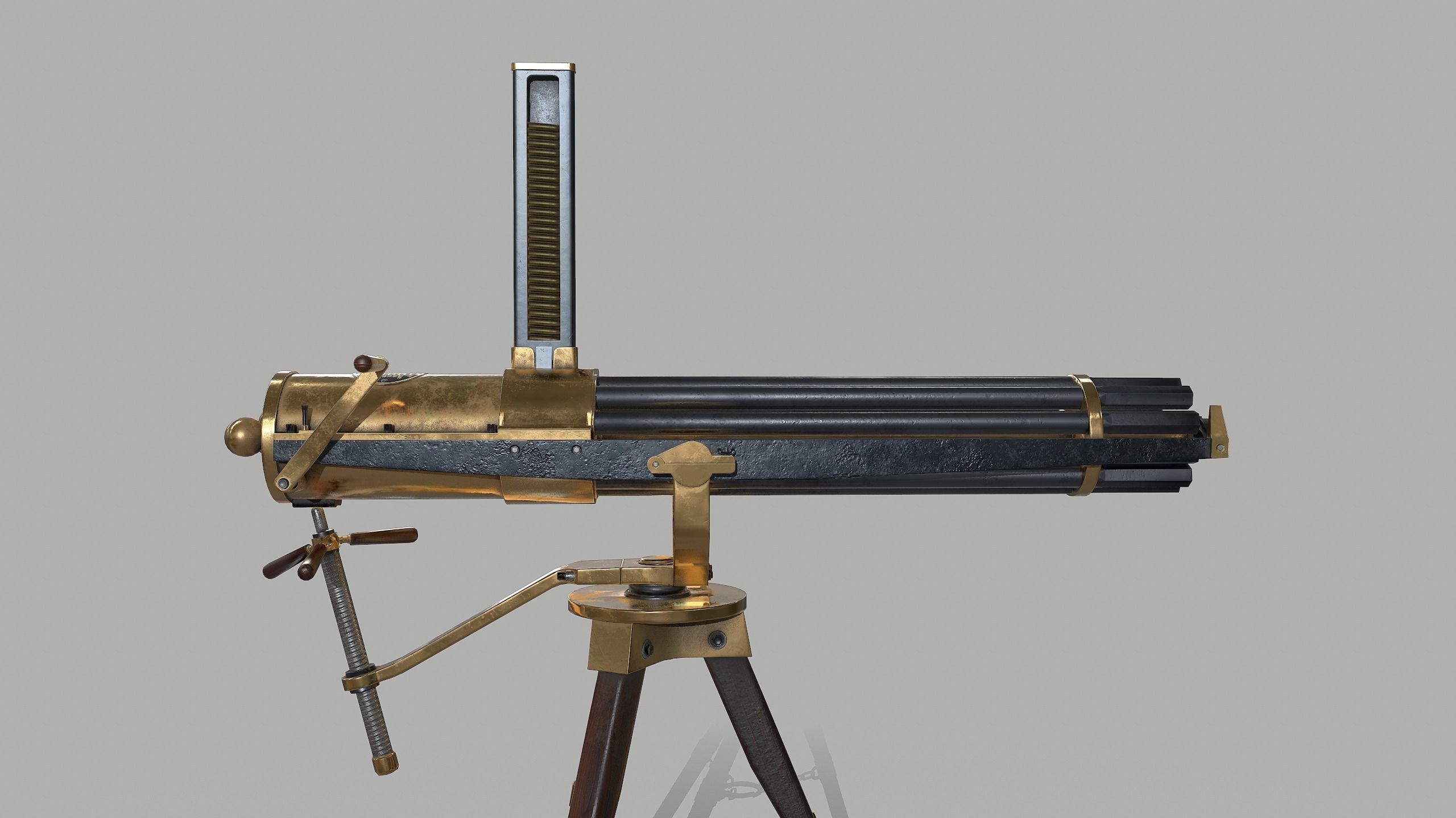 3D model Gatling gun VR / AR / low-poly | CGTrader