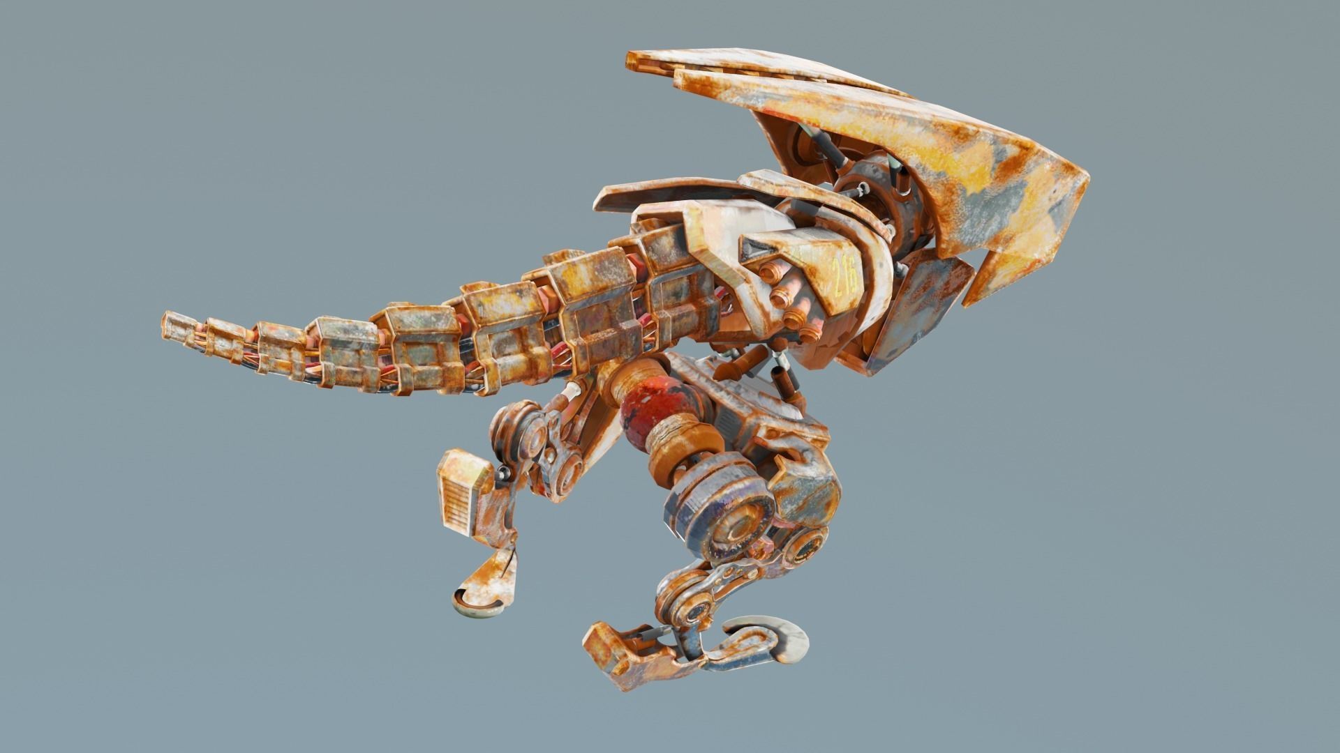 3D model Futuristic Raptoid Dinosaur Rigged Animated VR / AR / low-poly ...