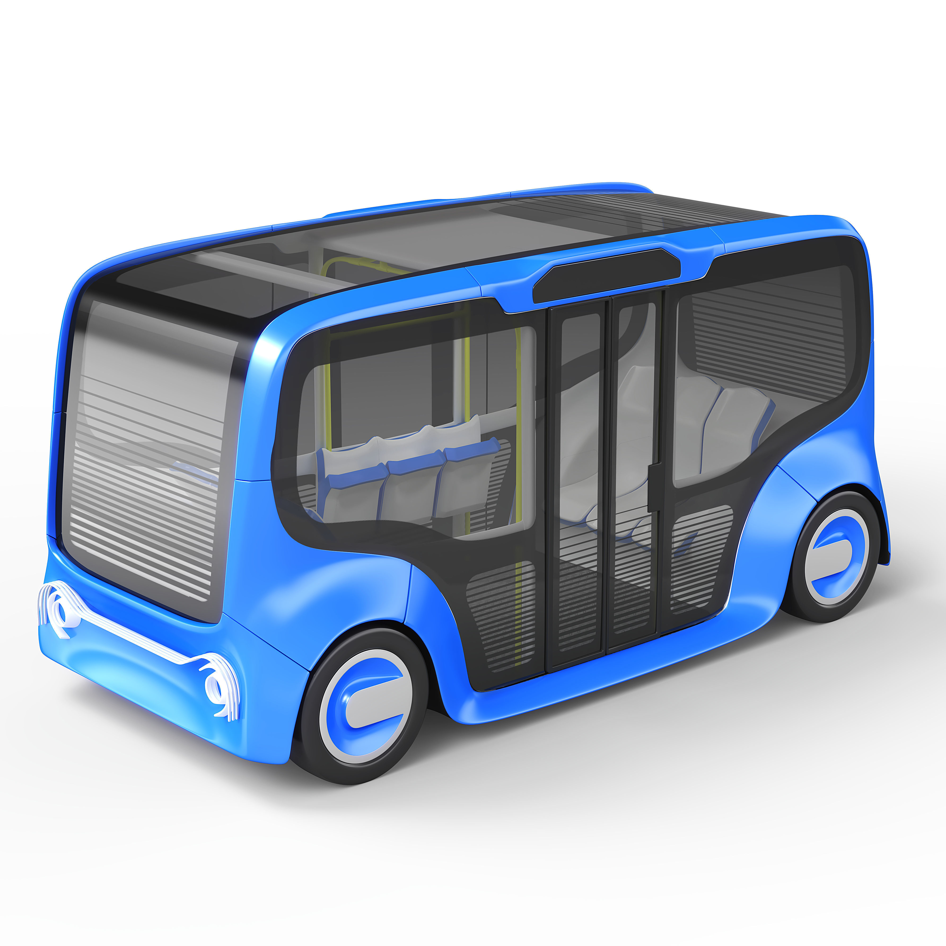 Autonomous Electric Minibus 3D model | CGTrader