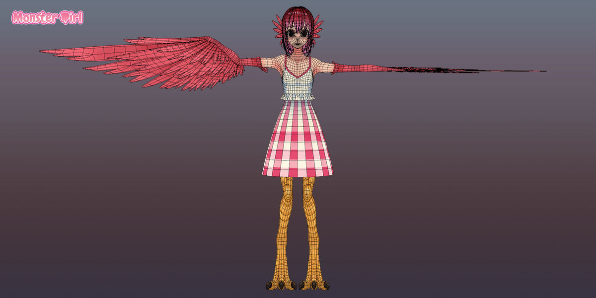 3D model Monster Girl Harpy VR / AR / low-poly | CGTrader