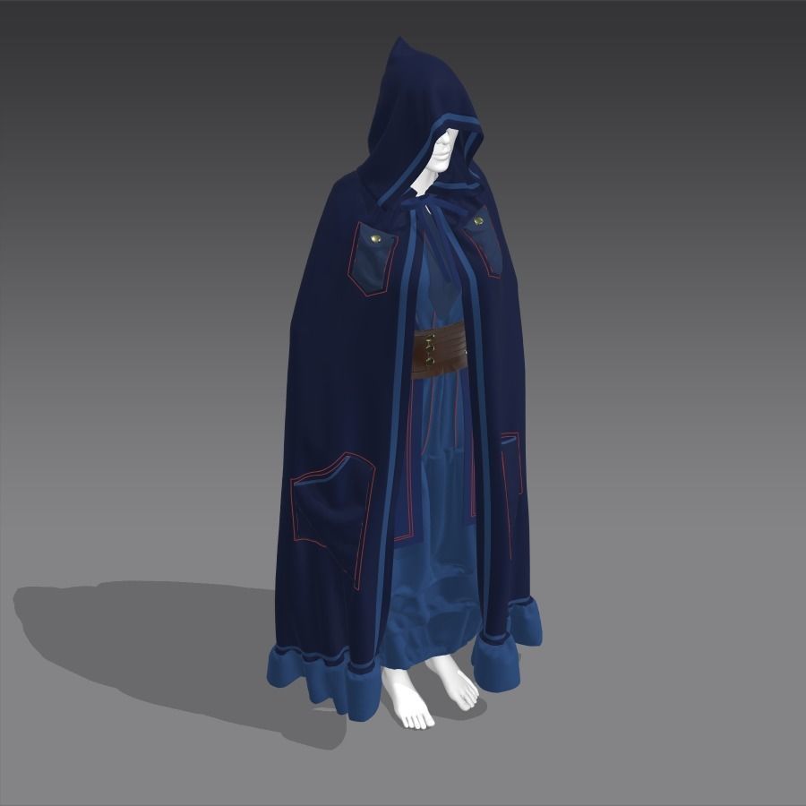 Cloak with pockets 3D model | CGTrader