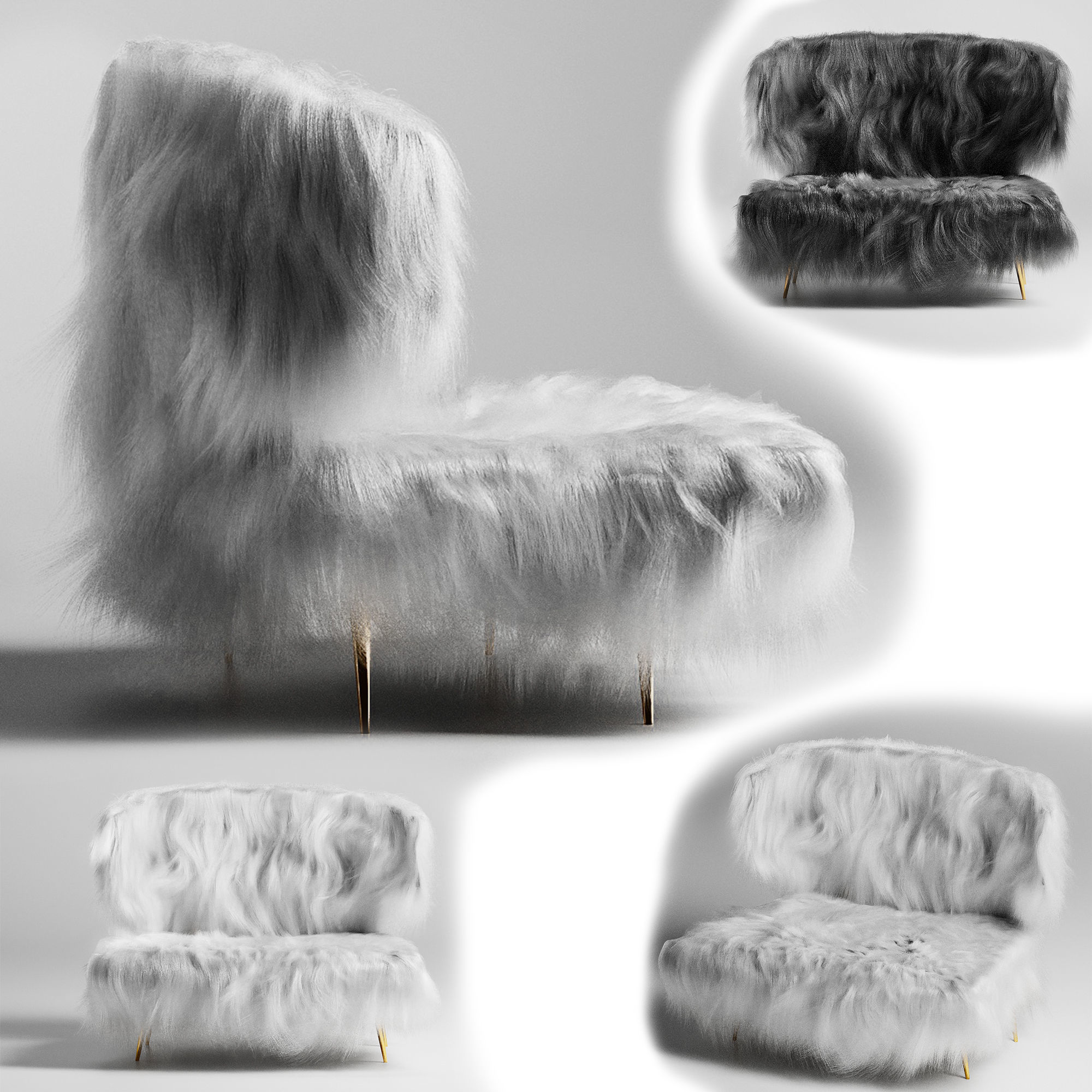 3D model Kidassia Fur and Cast Bronze VR / AR / low-poly | CGTrader