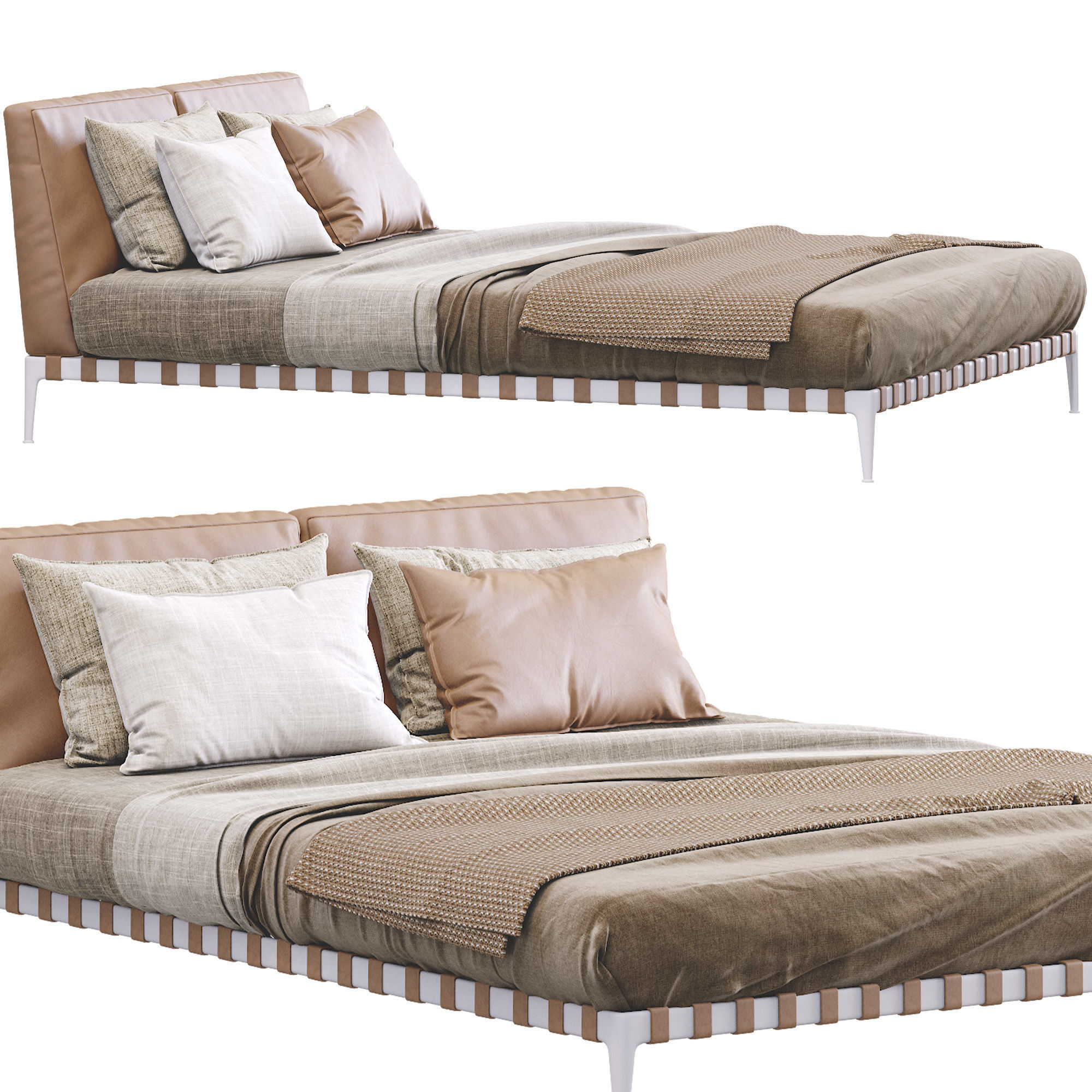 Leather Bed Gregory By Flexform 3D model | CGTrader