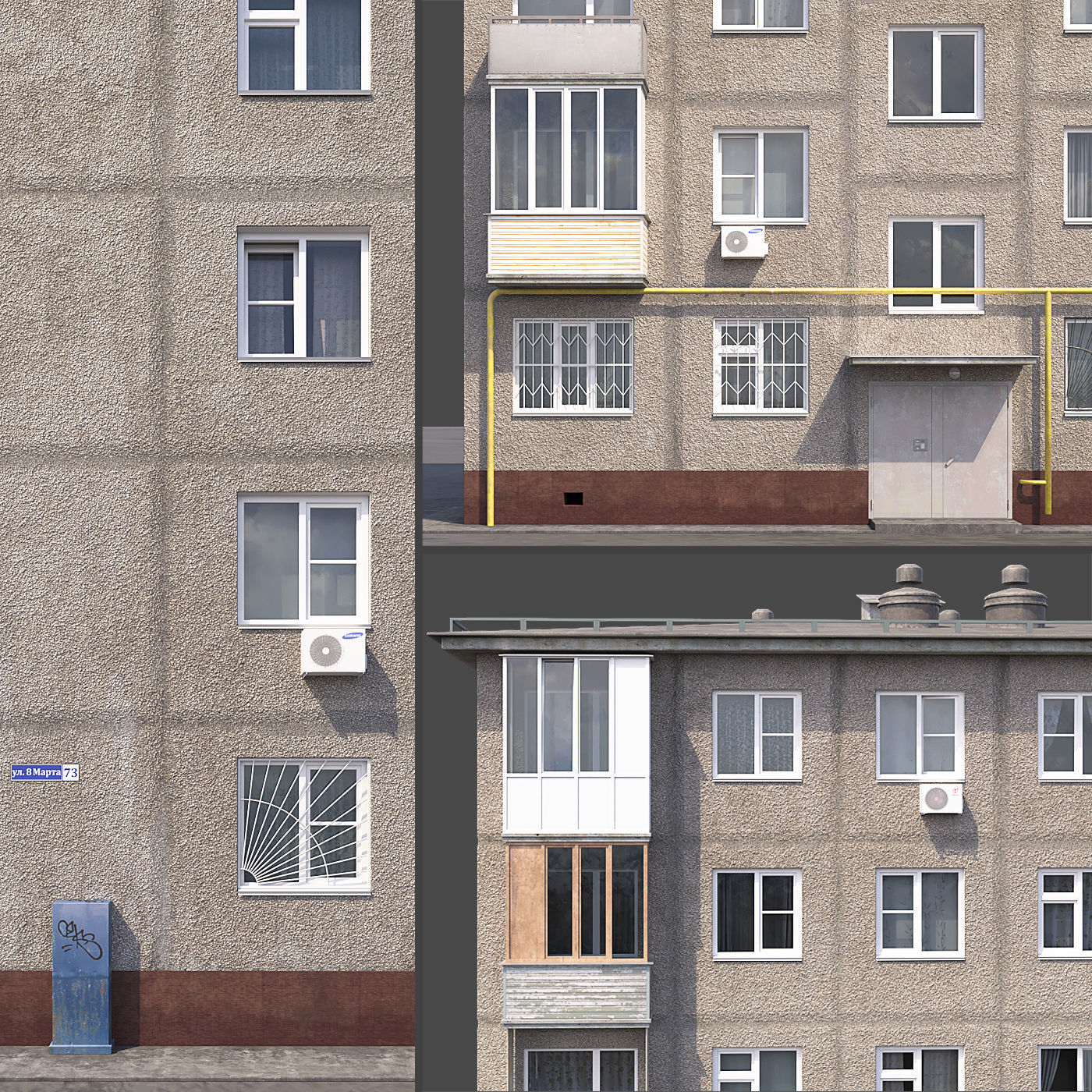 Khrushchev soviet building 3D model | CGTrader