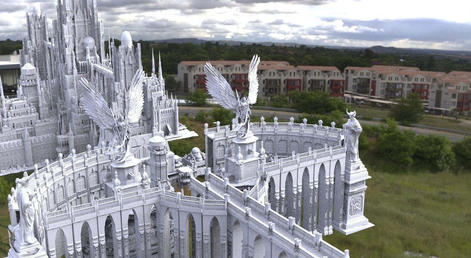 Final Fantasy City High fantasy City ocean 3D model | CGTrader