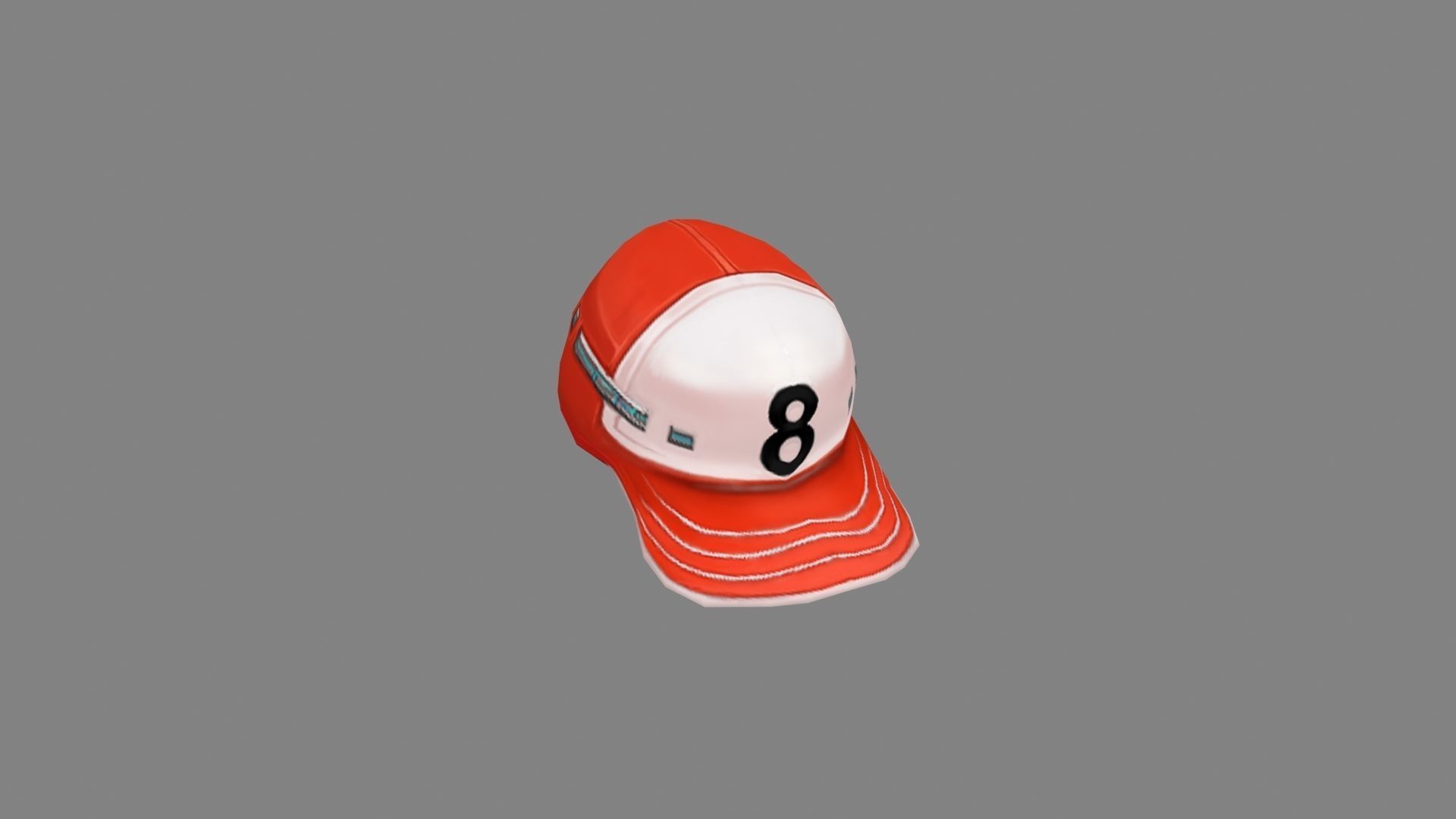 3D model Cartoon number 8 red sports cap VR / AR / low-poly | CGTrader