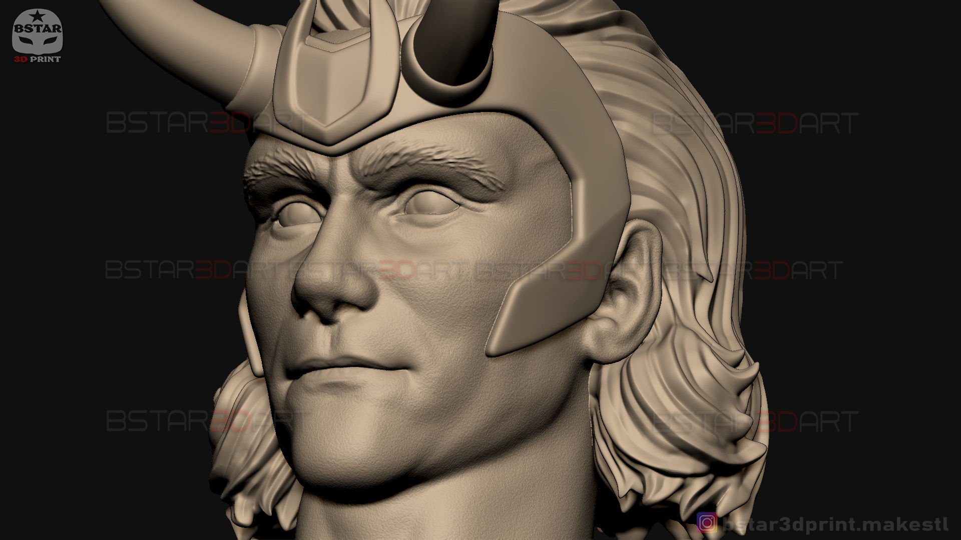 Loki Head - Tom Hiddleston - Loki TV series 2021 - High Quality 3D ...