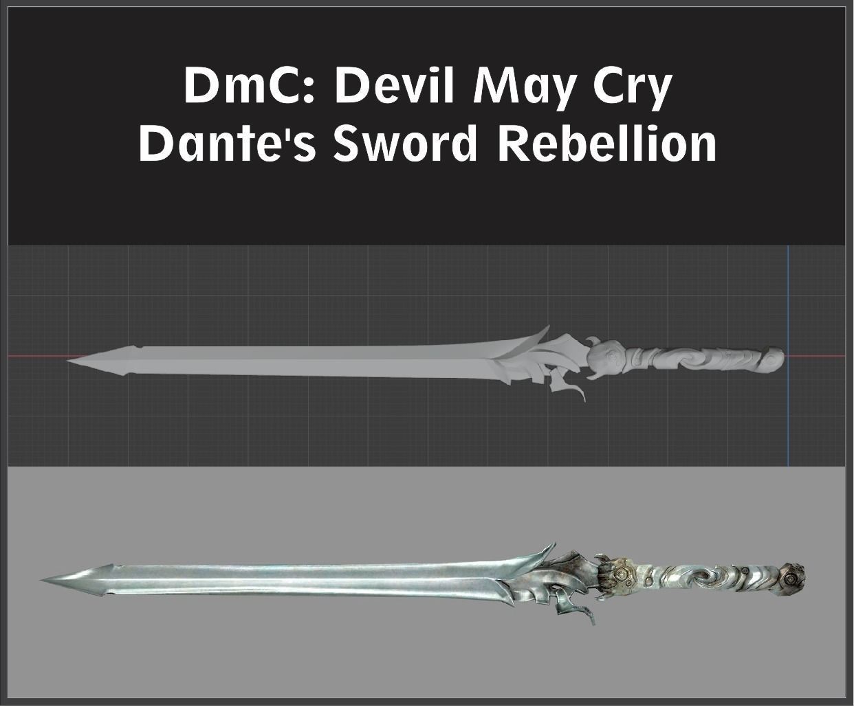 DmC Devil May Cry Dante Sword Rebellion 3D model 3D printable | CGTrader