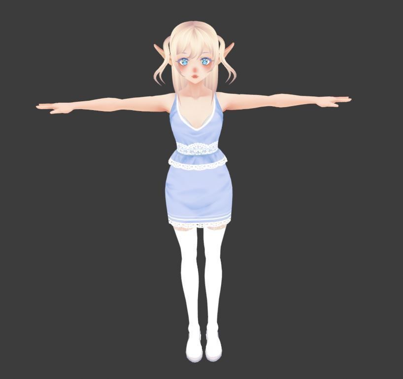 3D model 2 Cute Anime girls characters collection g3 VR / AR / low-poly ...