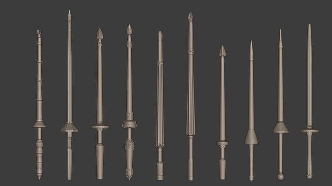 European Medieval Renaissance Weapons Lances 3D model 3D printable ...