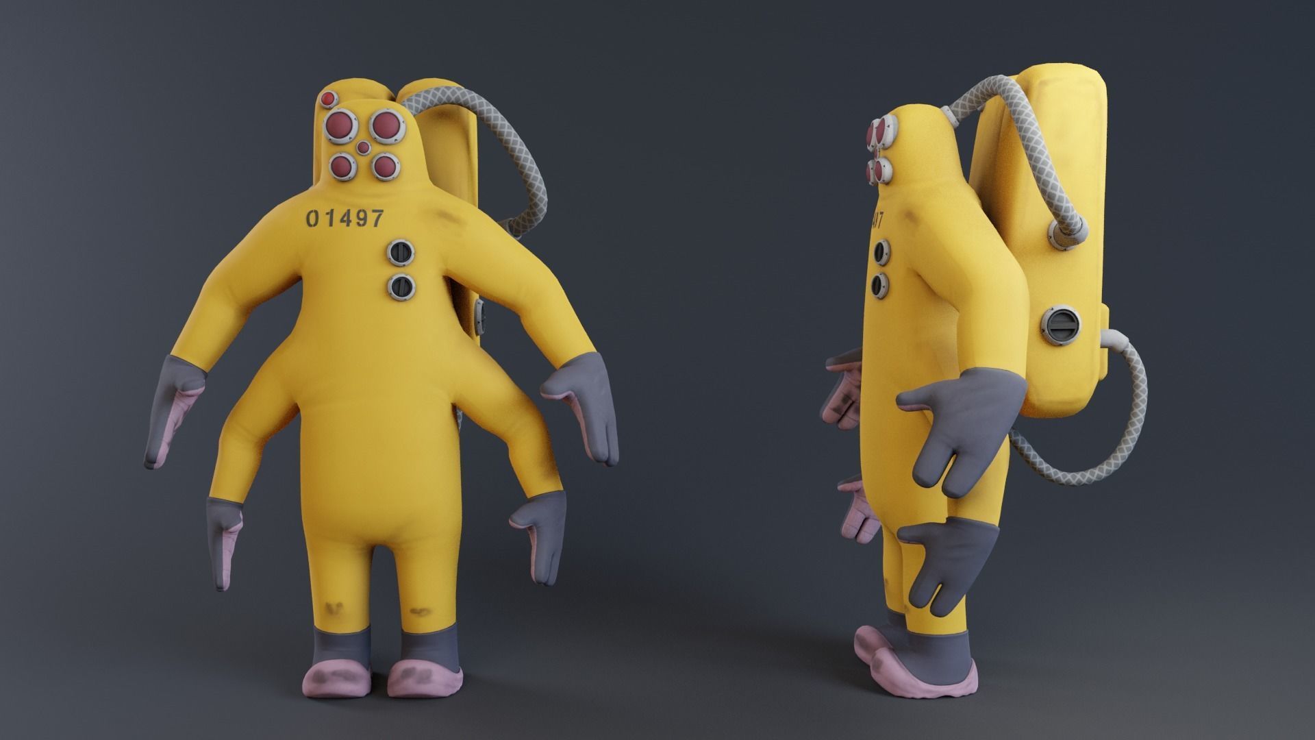 Monster inc - CDA agent pack rigged 3D model rigged | CGTrader