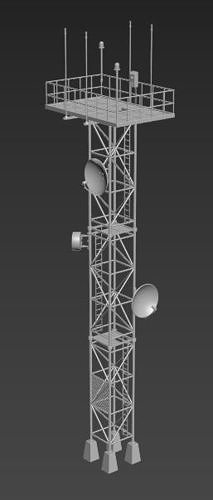 machine radio tower with antennas free 3D model 3D printable | CGTrader