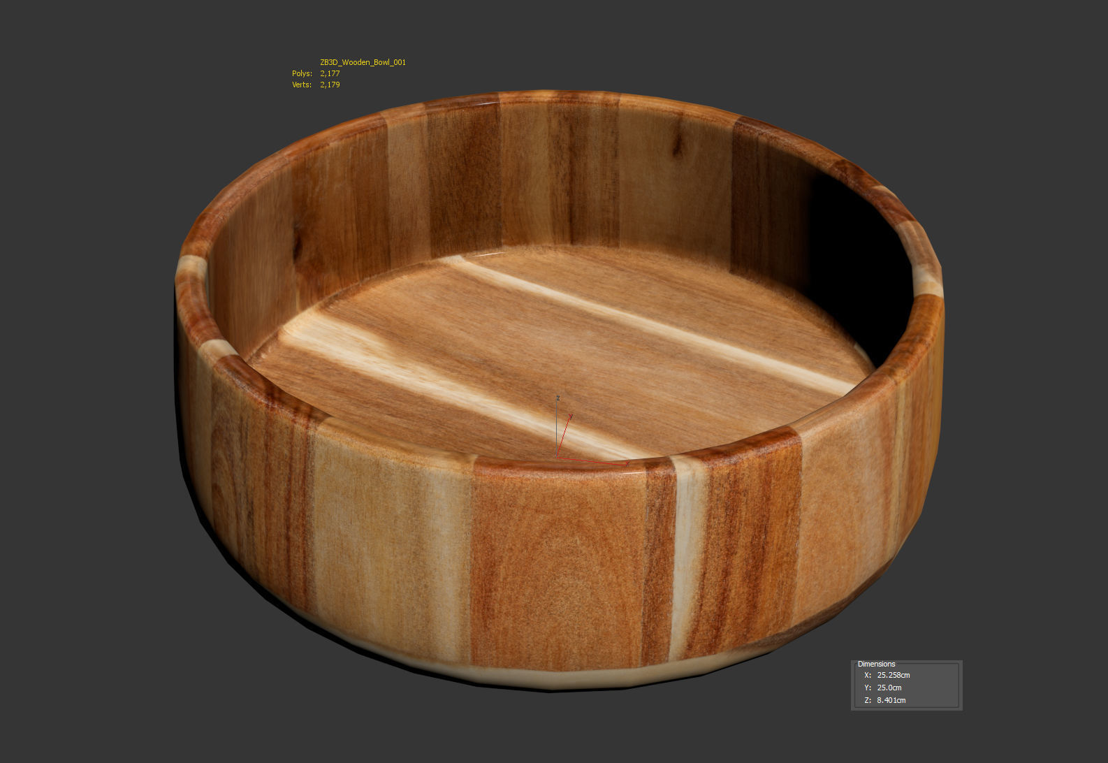 Wooden Bowl 001 3D model | CGTrader