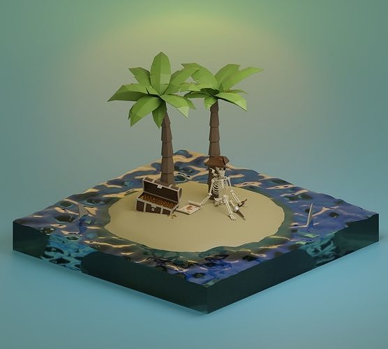 3D model Treasure Island VR / AR / low-poly | CGTrader