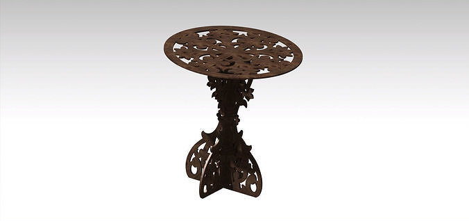 Lasercut Wood Easy Assembly Wooden Table 3D model | CGTrader