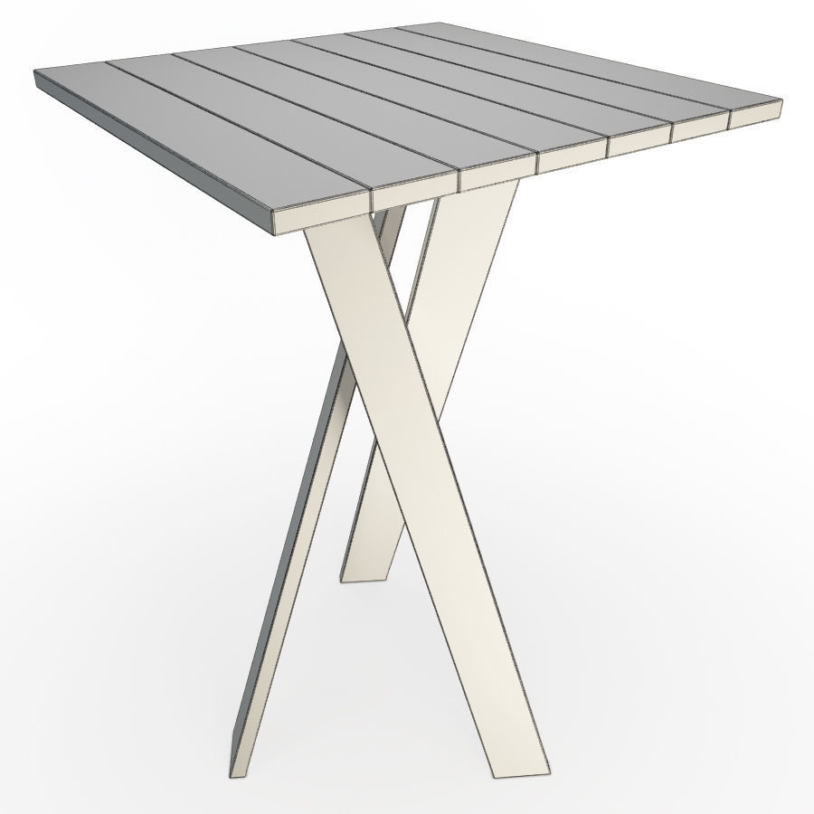 AtelierS Wooden Square High Table 3D model | CGTrader
