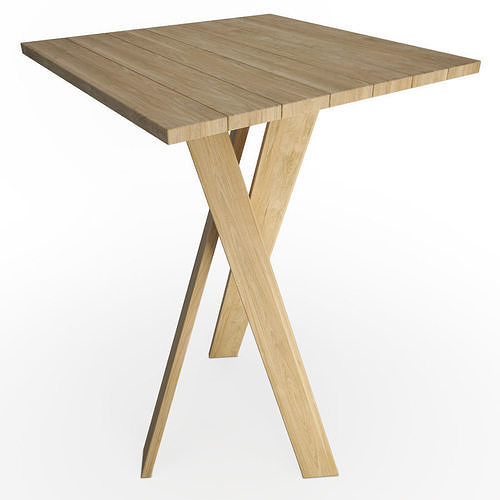 AtelierS Wooden Square High Table 3D model | CGTrader