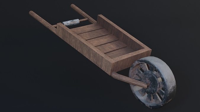 3D model 220Medieval Wheelbarrow Game Ready Low Poly 3D Model VR / AR ...