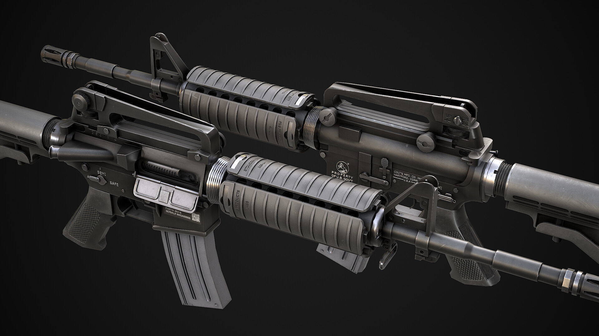 3D model AAA M4A1 Game Ready PBR VR / AR / low-poly | CGTrader