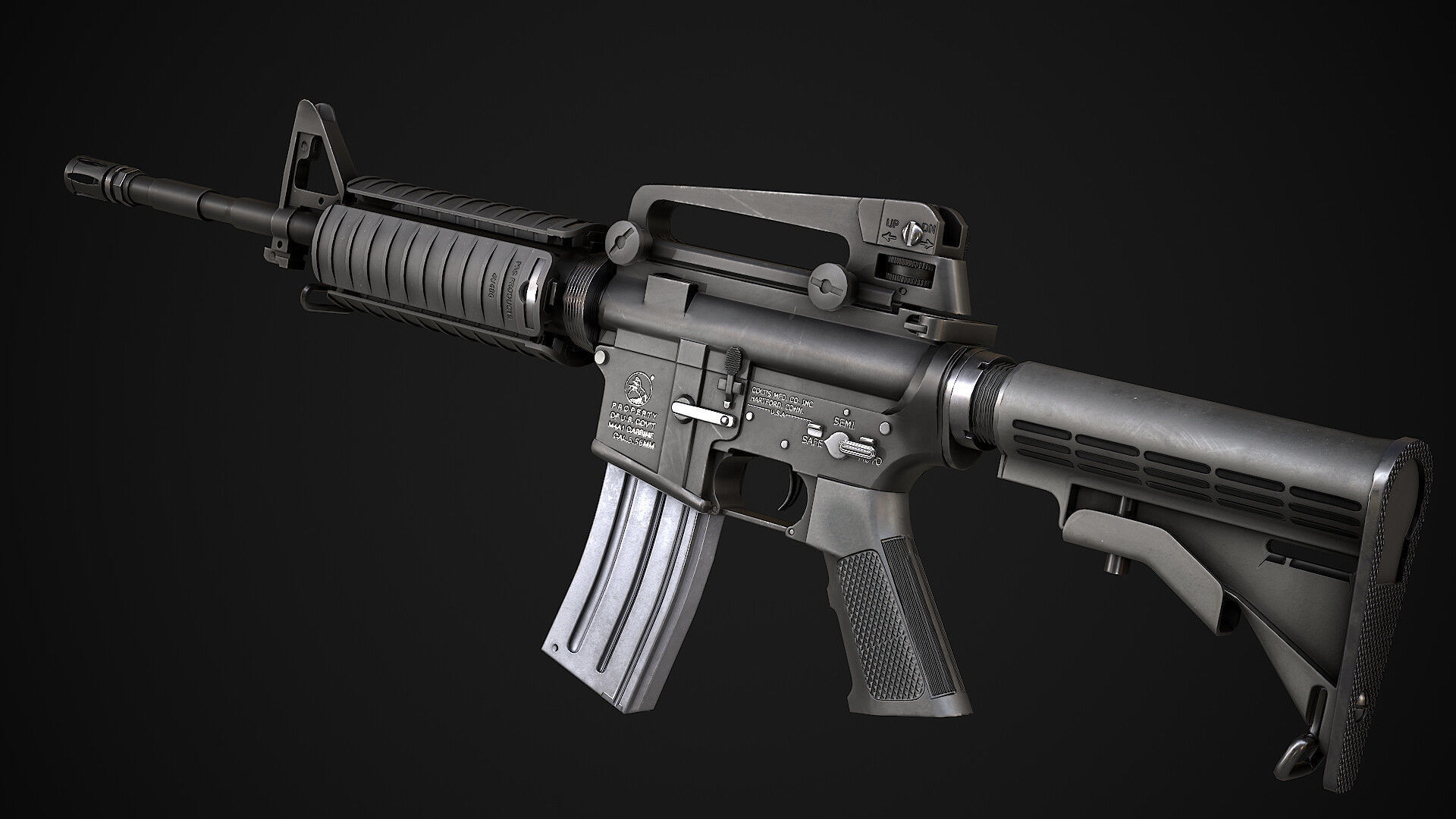 3D model AAA M4A1 Game Ready PBR VR / AR / low-poly | CGTrader