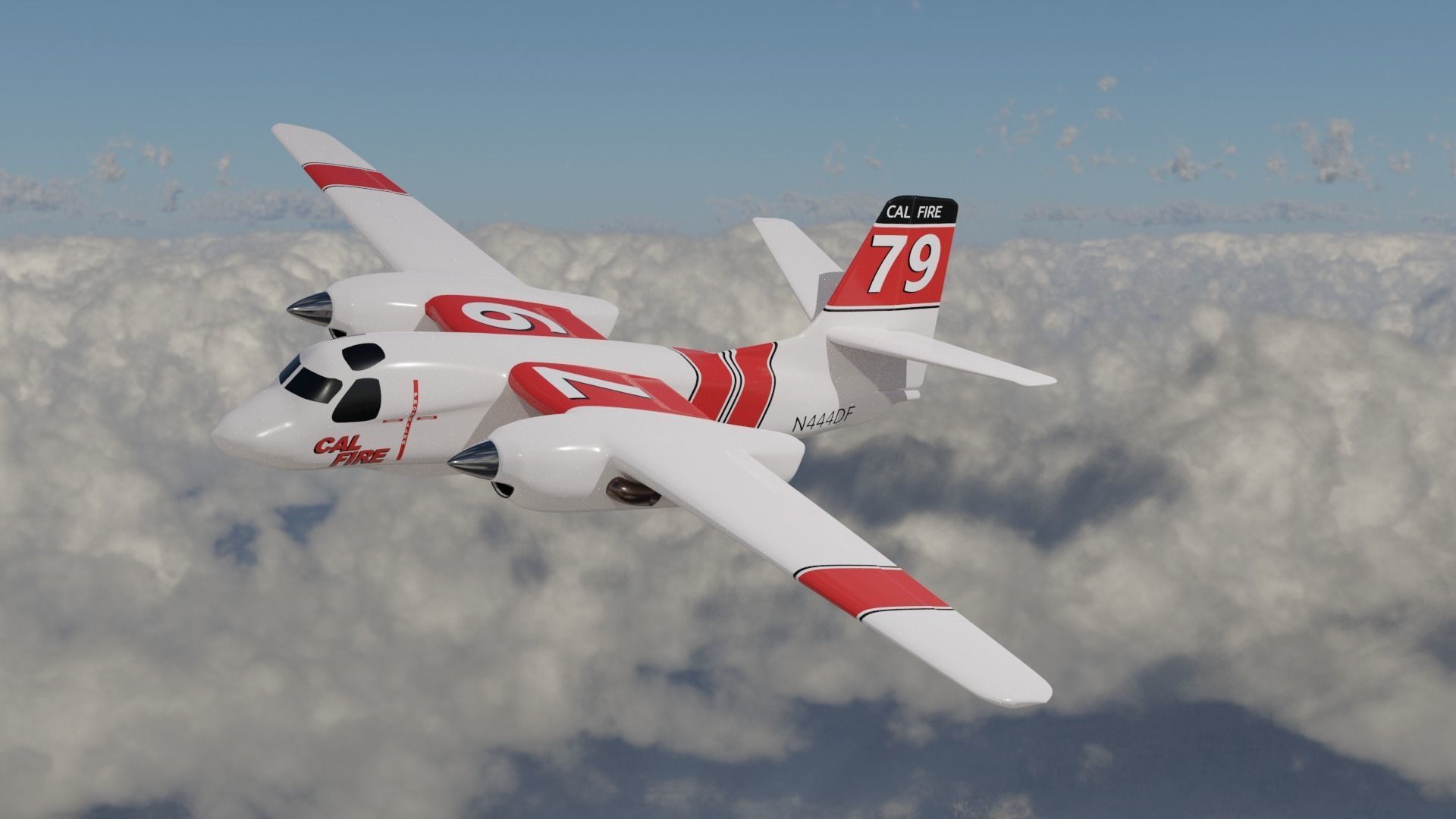 S-2T Cal Fire Bomber 3D model | CGTrader