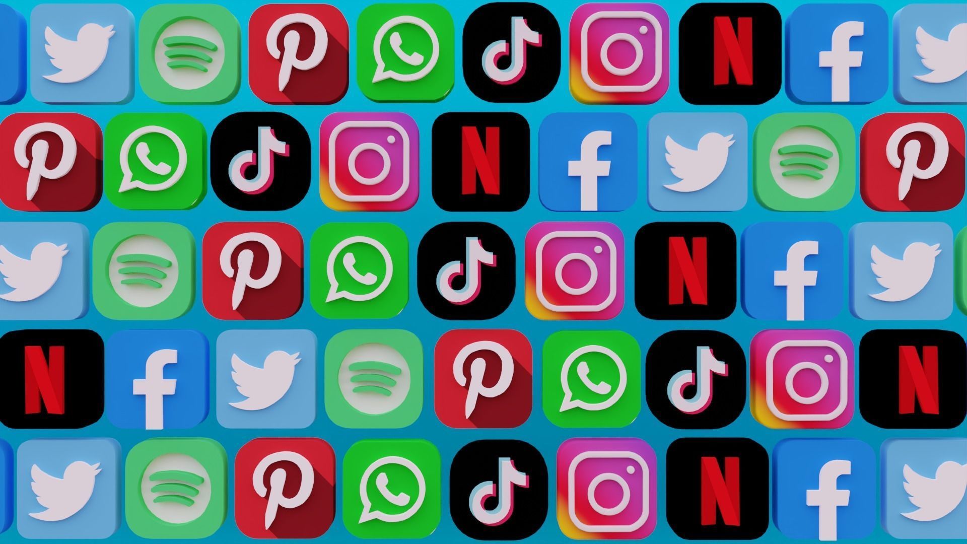 Social Media Logos 3D free 3D model | CGTrader