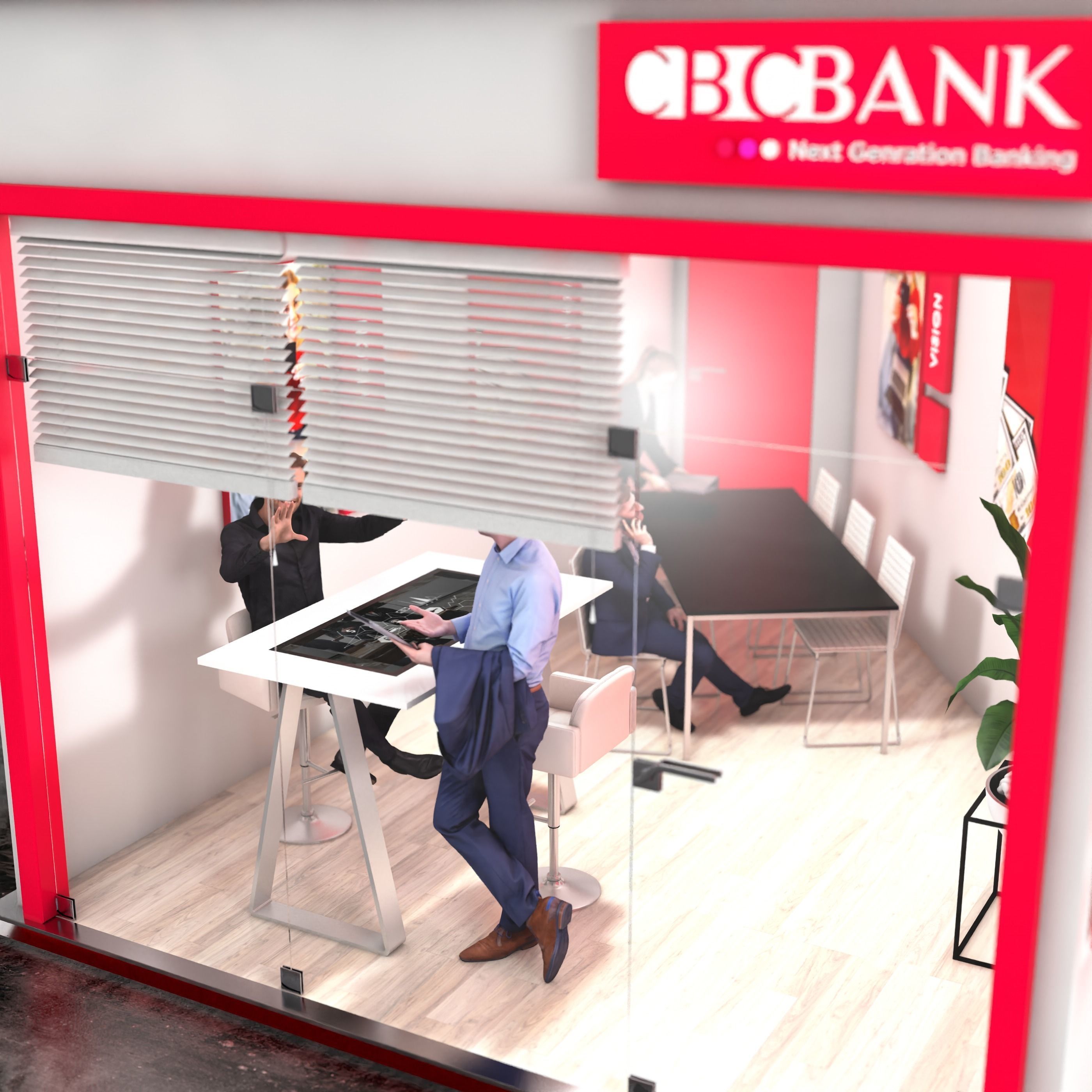Banking exhibition stand design 3D model | CGTrader