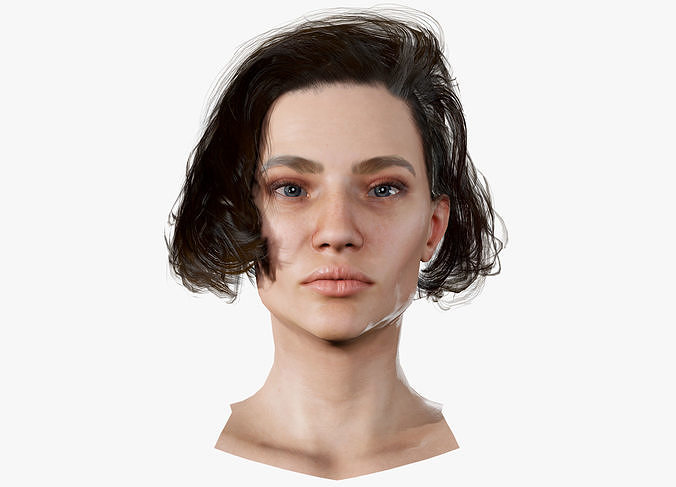 Realistic model of female head Anna free 3D model | CGTrader