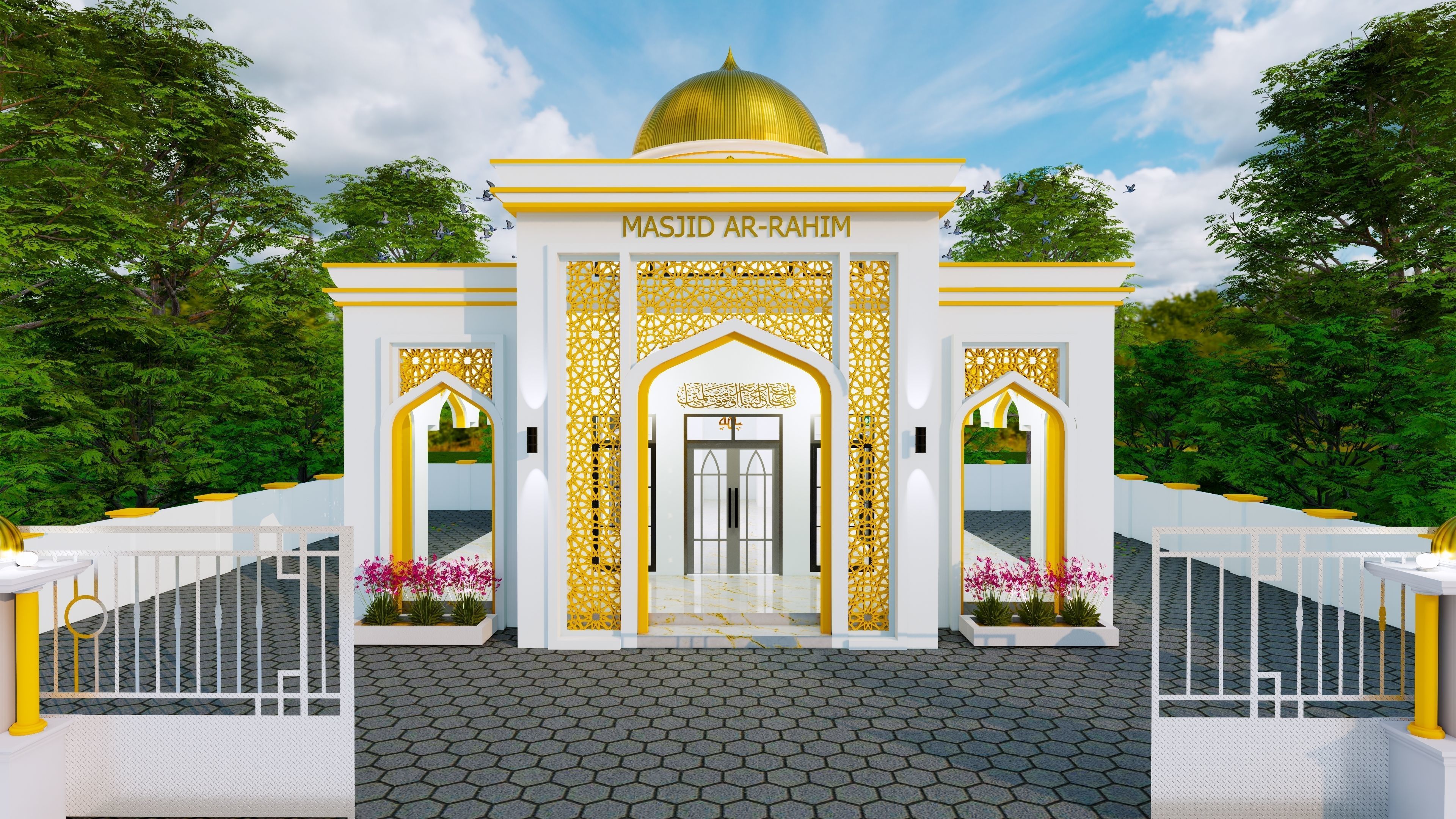 3D model Mosque or Mushola or Prayer Room 3D Architecture design Model ...