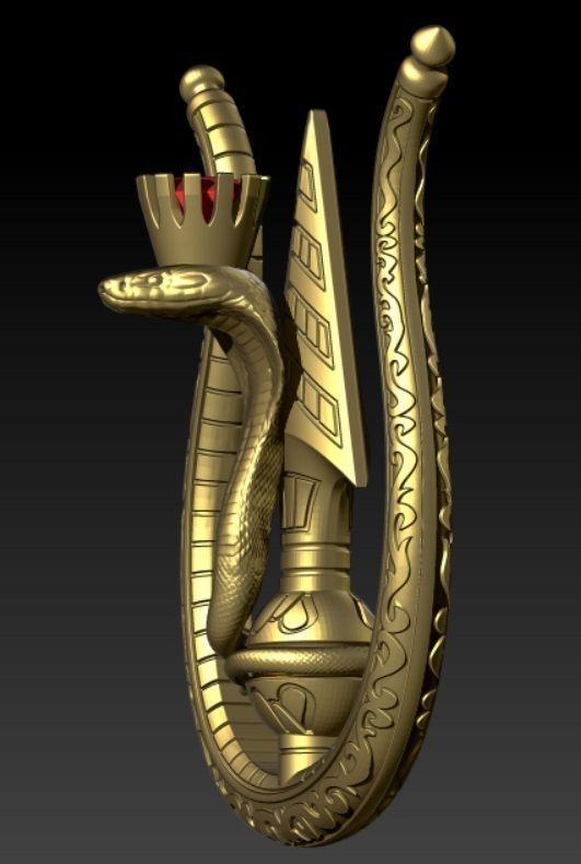 trident trishula and snake 3D model 3D printable | CGTrader