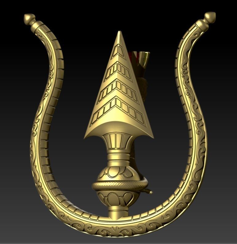 trident trishula and snake 3D model 3D printable | CGTrader