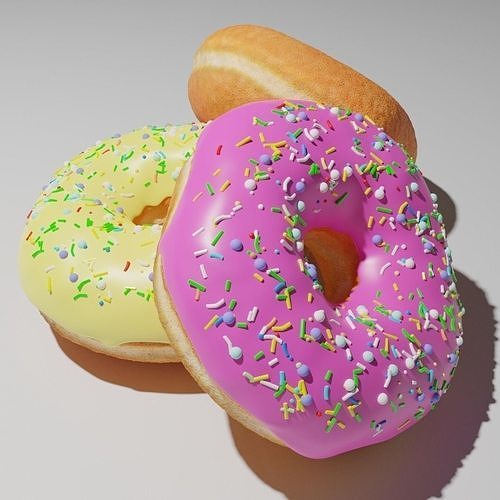 A highly polygonal donut model 3D model | CGTrader