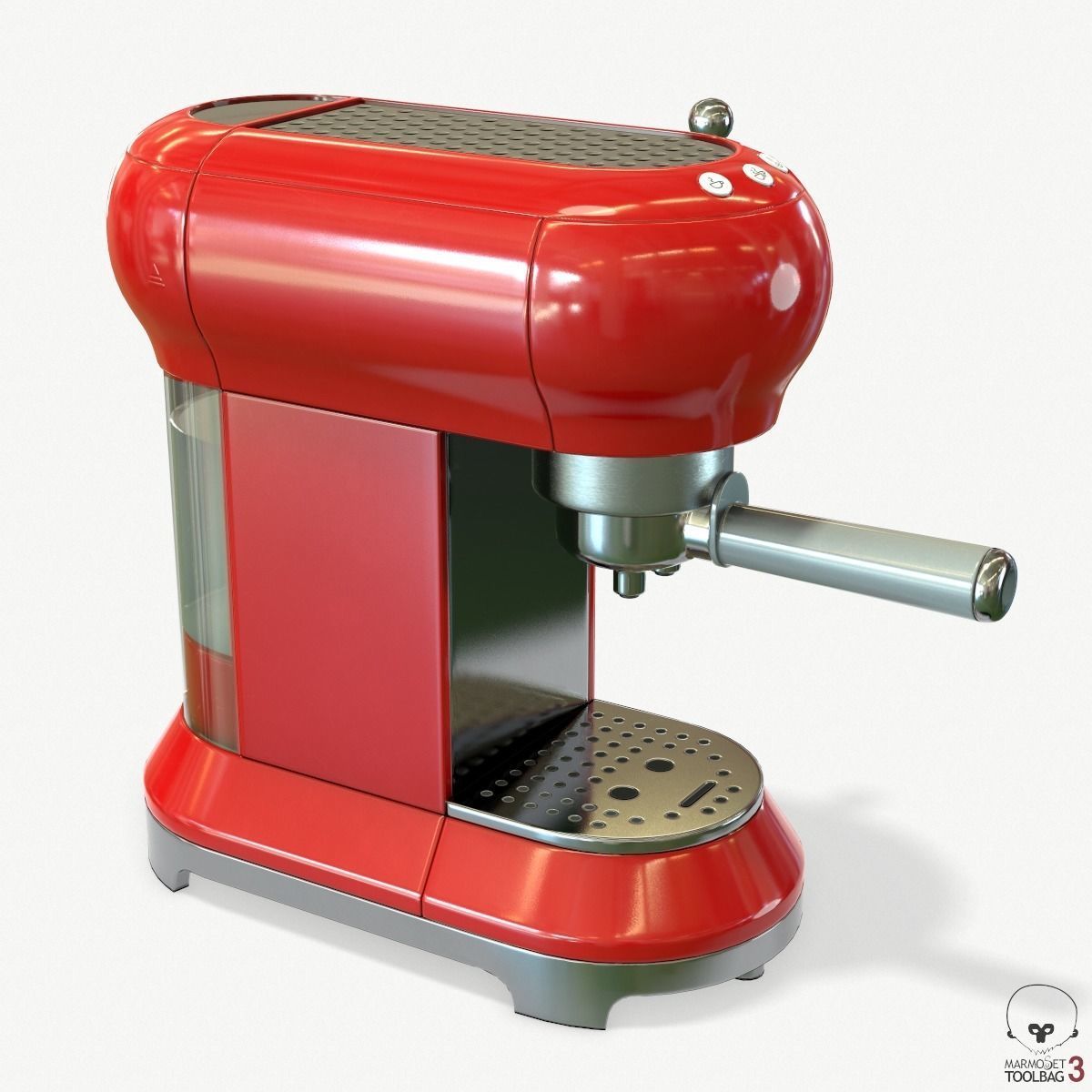 3D model Red Espresso Machine VR / AR / low-poly | CGTrader