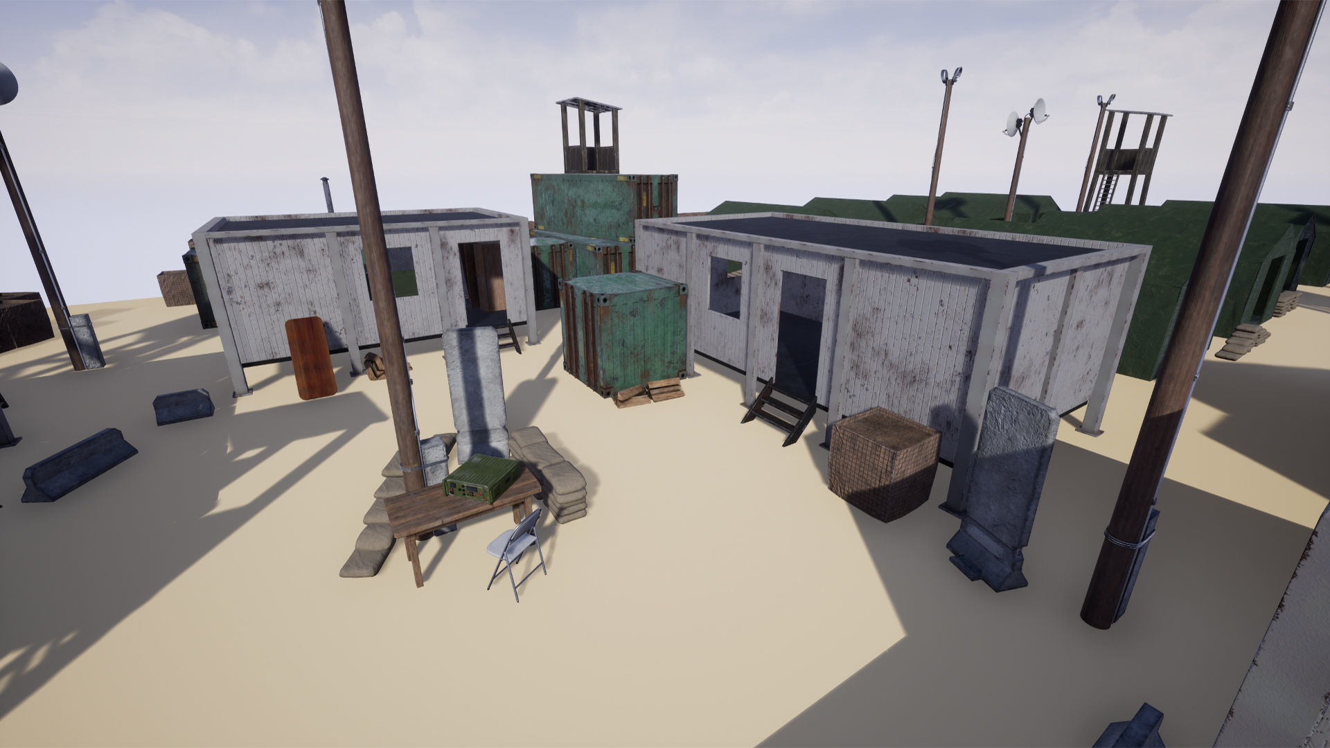 3D model Modular military base with props VR / AR / low-poly | CGTrader